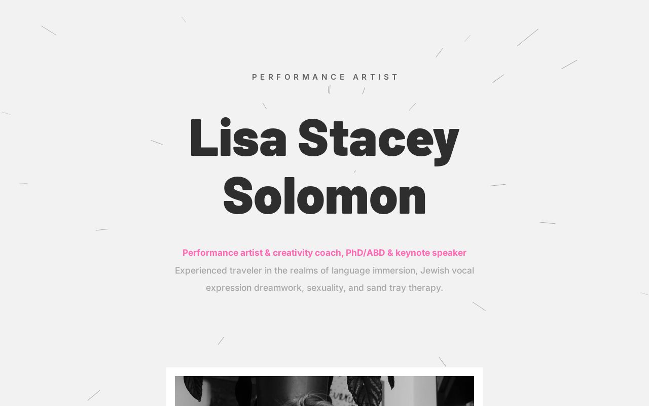 Lisa Solomon - Performance Artist & Creativity Coach